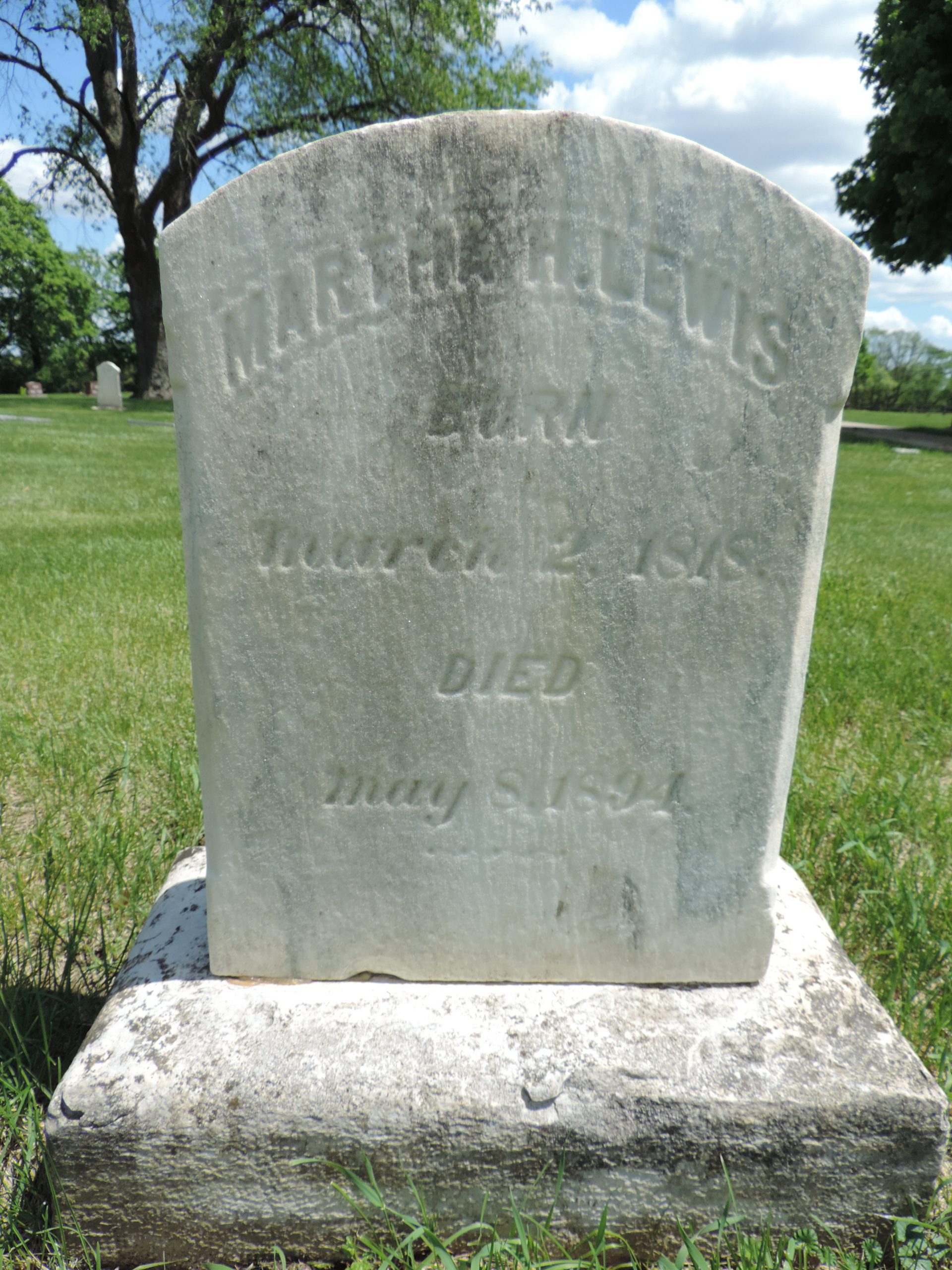 Lewis, Martha (Hawley) (Taylor) (1818-1894) – Fort Hill Cemetery