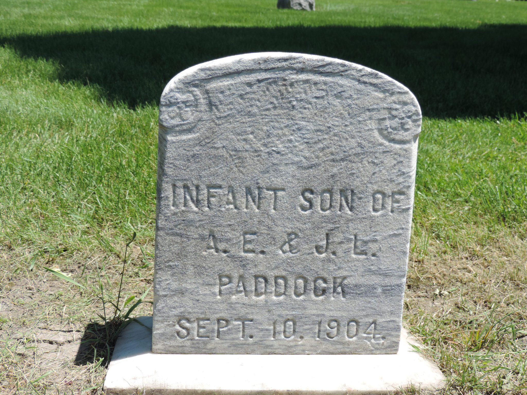 Paddock, infant son (1904-1904) – Fort Hill Cemetery