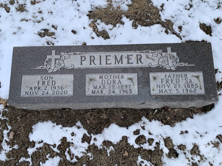 Priemer Jr, Frederick Bernard (1936-2020) – Fort Hill Cemetery